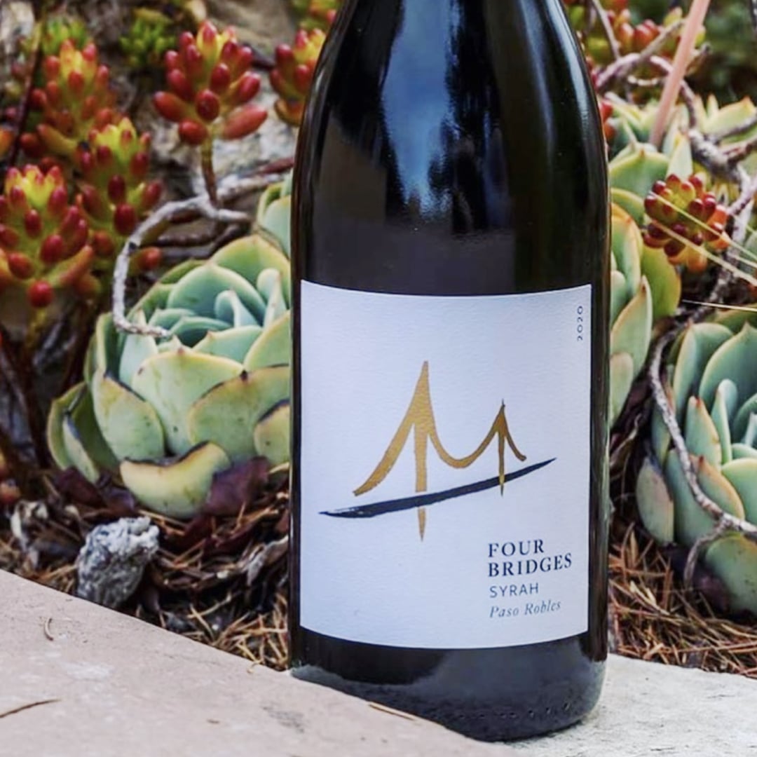 Four Bridges Wine Logo & Wine Label design - Bauerhaus Design, Inc.